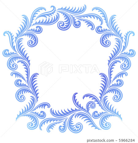 Frost Pattern frame. Winter window style border - Stock Illustration ...