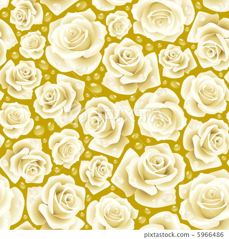 Vector white Rose seamless background - Stock Illustration [5966486 ...
