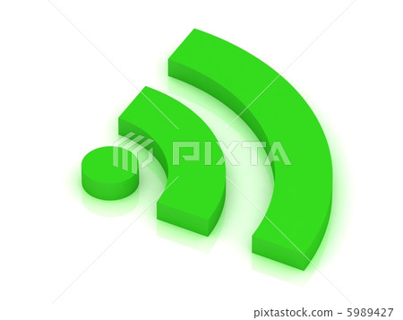 green RSS symbol Isolated on white - Stock Illustration [5989427] - PIXTA