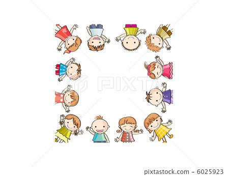 Smiling children (square) - Stock Illustration [6025923] - PIXTA