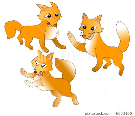 A fox fight - Stock Illustration [6033100] - PIXTA