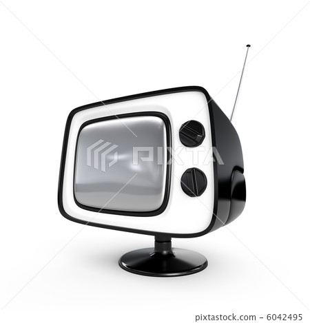 Stylish retro TV - Black edition. - Stock Illustration [6042495] - PIXTA