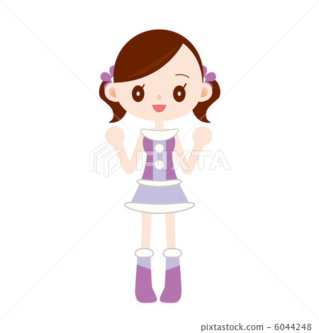 A girl in idol purple costume - Stock Illustration [6044248] - PIXTA