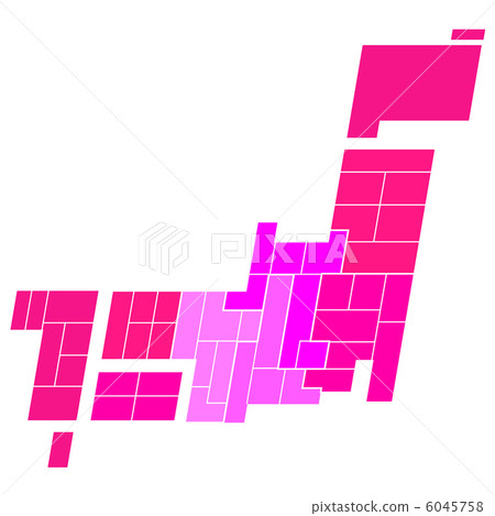 Japan Map Japan Map Pink - Stock Illustration [6045758] - PIXTA