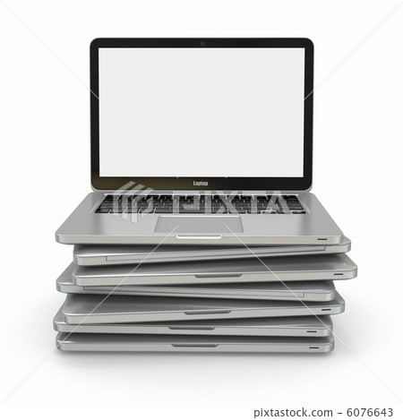 Stack of laptop. 3d - Stock Illustration [6076643] - PIXTA