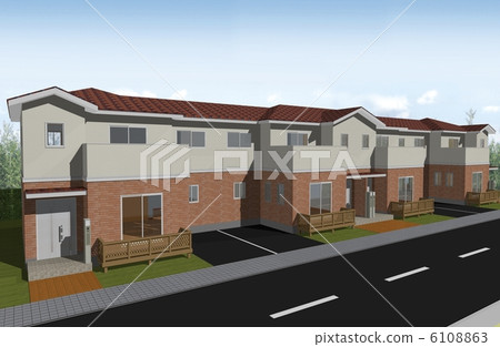 Maisonette type rental housing - Stock Illustration [6108863] - PIXTA