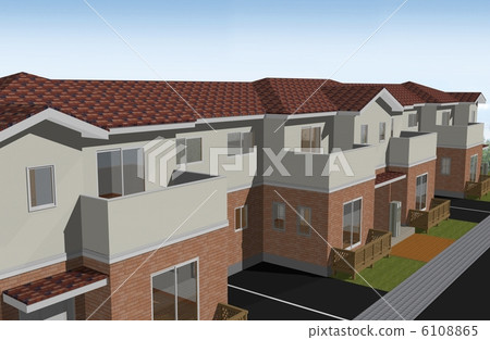 Maisonette type rental housing - Stock Illustration [6108865] - PIXTA