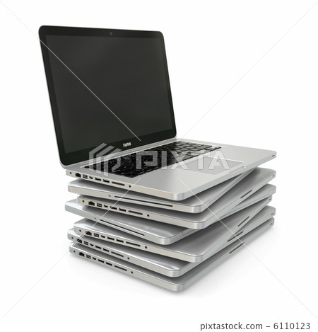 Stack of Laptop 3d - Stock Illustration [6110123] - PIXTA