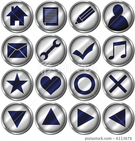 16 types of metal icons - Stock Illustration [6113678] - PIXTA