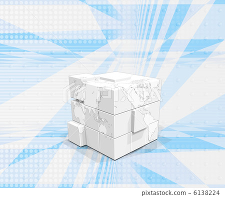 World map and Rubik cube - Stock Illustration [6138224] - PIXTA