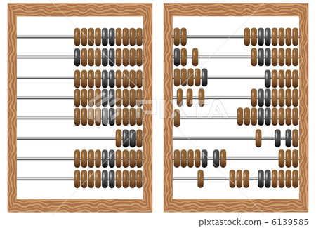 Retro wooden counting frame isolated on white... - Stock Illustration ...