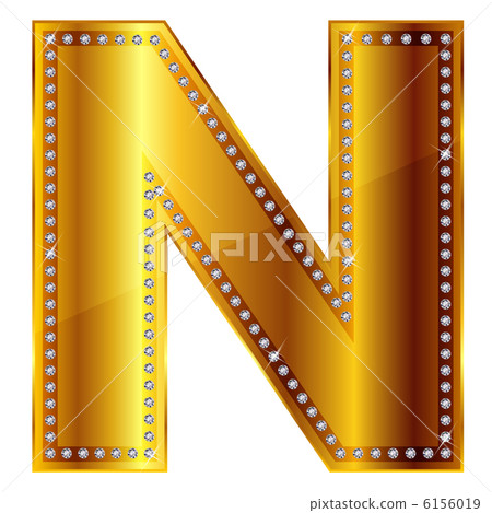 N alphabet gold diamond - Stock Illustration [6156019] - PIXTA