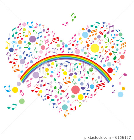 Heart note rainbow - Stock Illustration [6156157] - PIXTA