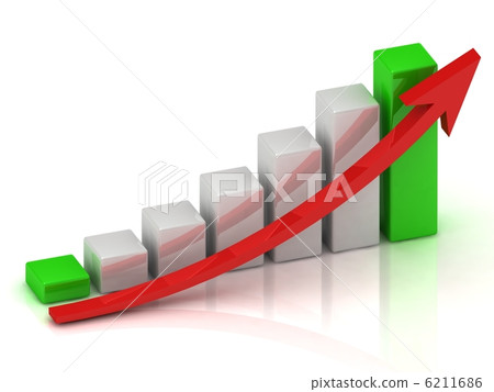 business graph with green bars - Stock Illustration [6211686] - PIXTA
