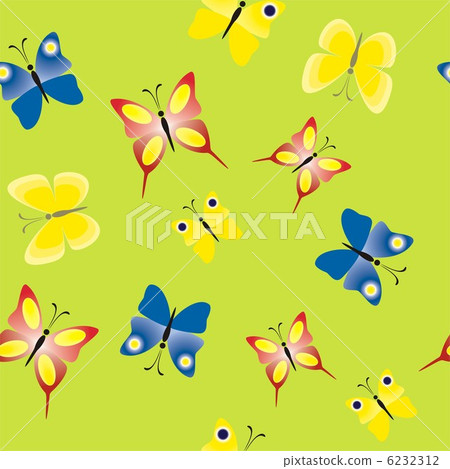 Seamless pattern with colorful butterflies - Stock Illustration ...