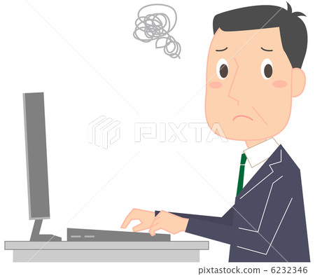 Businessman hitting a personal computer - Stock Illustration [6232346 ...