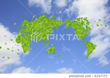 Leaf's world map - Stock Illustration [6247153] - PIXTA