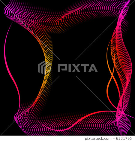 Abstract silhouette frame of wavy patterns - Stock Illustration ...