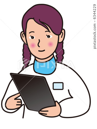 A nurse with a tablet chart - Stock Illustration [6344229] - PIXTA