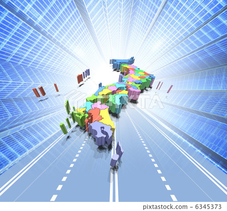 Color coded Japan map - Stock Illustration [6345373] - PIXTA