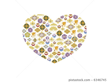 Japanese Pattern Heart - Stock Illustration [6346745] - PIXTA