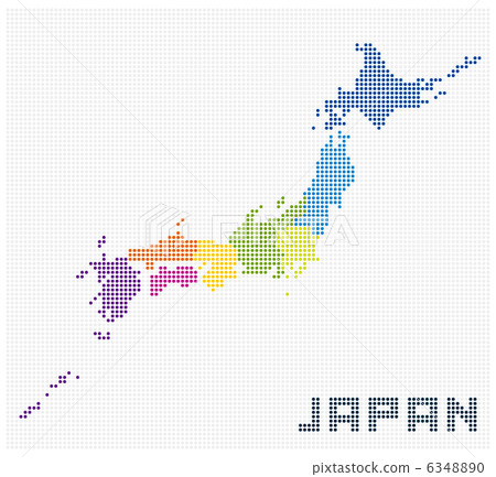 Dot Japan Map - Stock Illustration [6348890] - PIXTA