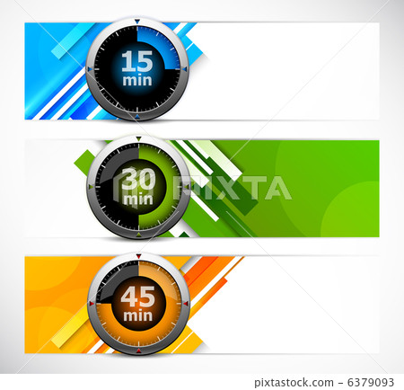 Set of banners with timers - Stock Illustration [6379093] - PIXTA