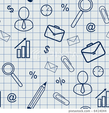 Seamless texture on business themes-插圖素材 [6414044] - PIXTA圖庫