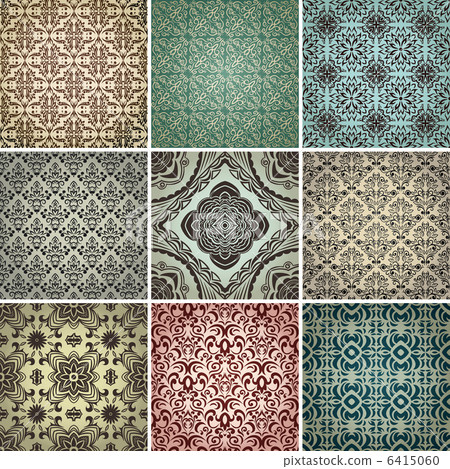 Collection of seamless patterns-插圖素材 [6415060] - PIXTA圖庫