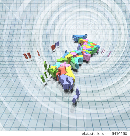 Color coded Japan map - Stock Illustration [6416260] - PIXTA