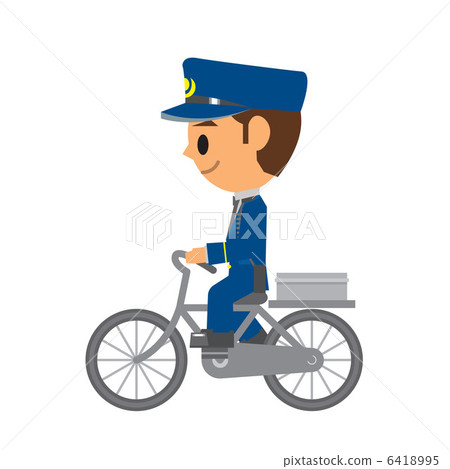 Police officer bicycle patrol - Stock Illustration [6418995] - PIXTA
