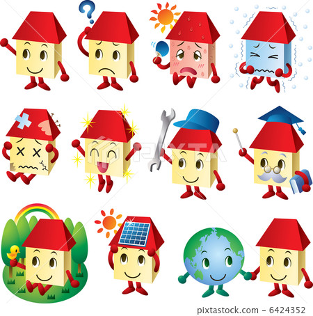 Home character set - Stock Illustration [6424352] - PIXTA