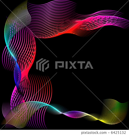 Abstract silhouette frame of wavy patterns - Stock Illustration ...