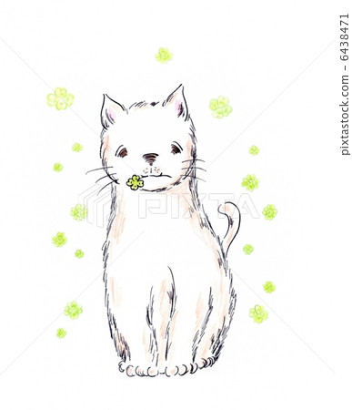 Clover cat - Stock Illustration [6438471] - PIXTA