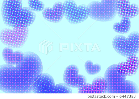 Polka dot Heart Frame Blue - Stock Illustration [6447383] - PIXTA
