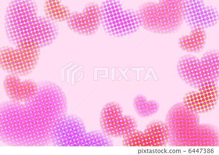 Polka dot Heart Frame Pink - Stock Illustration [6447386] - PIXTA
