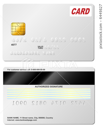 Blank credit card vector template. Front and... - Stock Illustration [6449827] - PIXTA