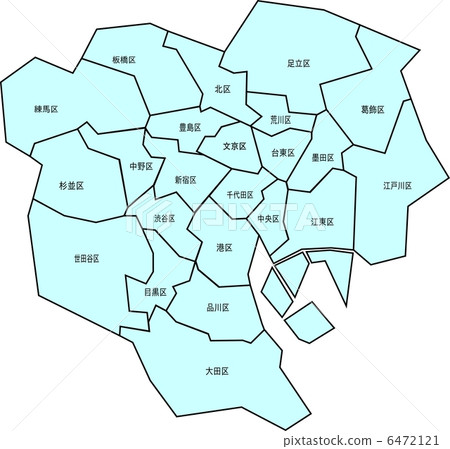 Tokyo 23 border map - Stock Illustration [6472121] - PIXTA