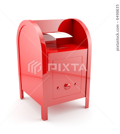 Red mailbox with envelope - Stock Illustration [6498635] - PIXTA