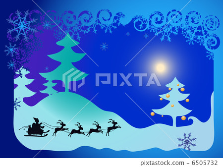 Vector illustration of blue card: Santa Claus... - Stock Illustration ...