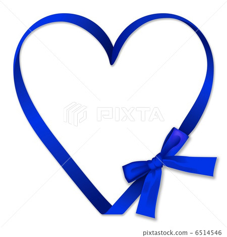 Heart ribbon _ 01 blue - Stock Illustration [6514546] - PIXTA