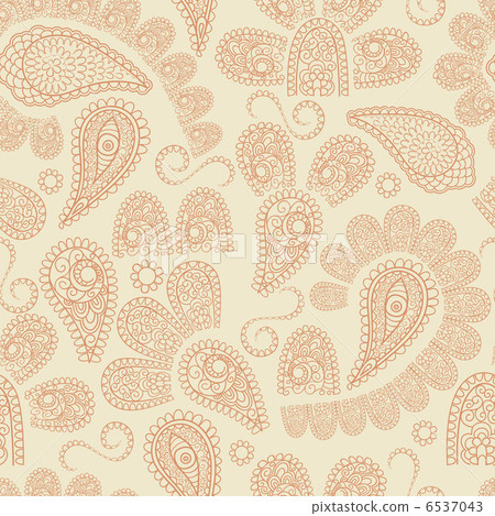 Vector Seamless Paisley Pattern - Stock Illustration [6537043] - PIXTA