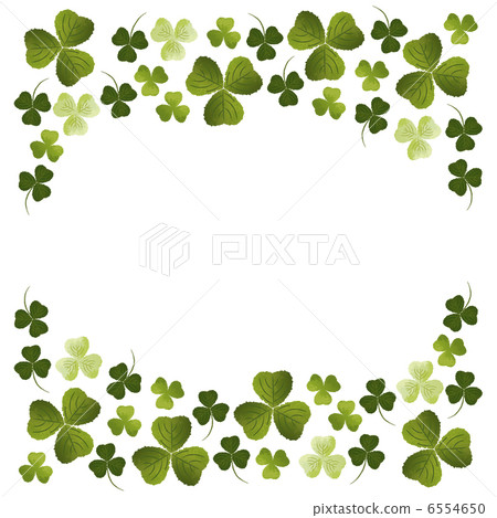 Clover four leaves decoration corner design... - Stock Illustration ...