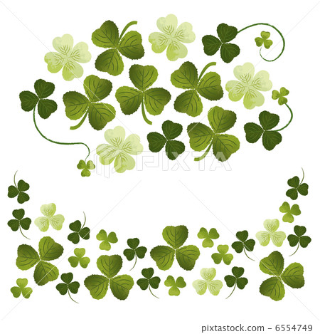 Clover four leaves decoration corner design... - Stock Illustration ...