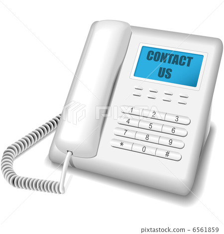 Vector illustration of modern white telephone... - Stock Illustration ...