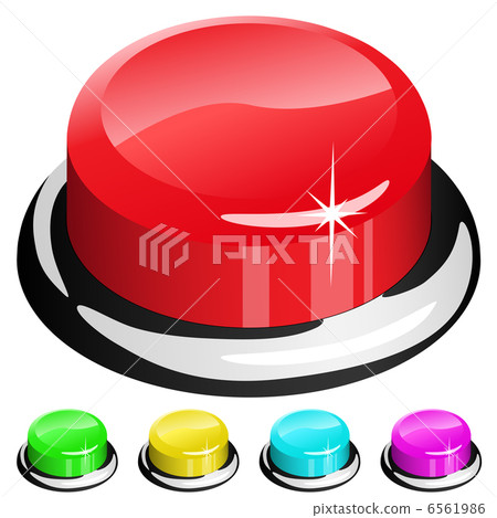 Vector illustration of 3D red button isolated... - Stock Illustration ...