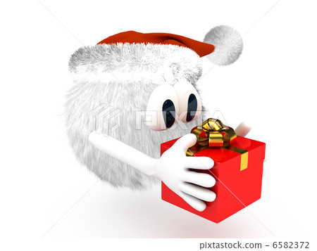 Cartoon character with present - Stock Illustration [6582372] - PIXTA