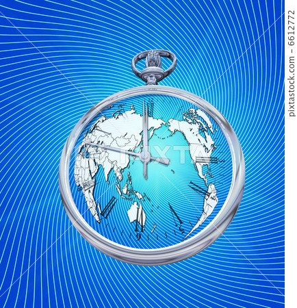 World map and watch - Stock Illustration [6612772] - PIXTA