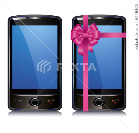 Set of two touch screen smart phone - Stock Illustration [6646366] - PIXTA