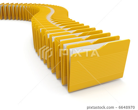 Row of computer yellow folders - Stock Illustration [6648970] - PIXTA